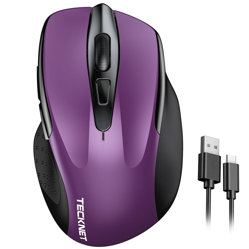 TECKNET Rechargeable Wireless Mouse, 2.4G Silent Mouse, 6 Adjustable 4