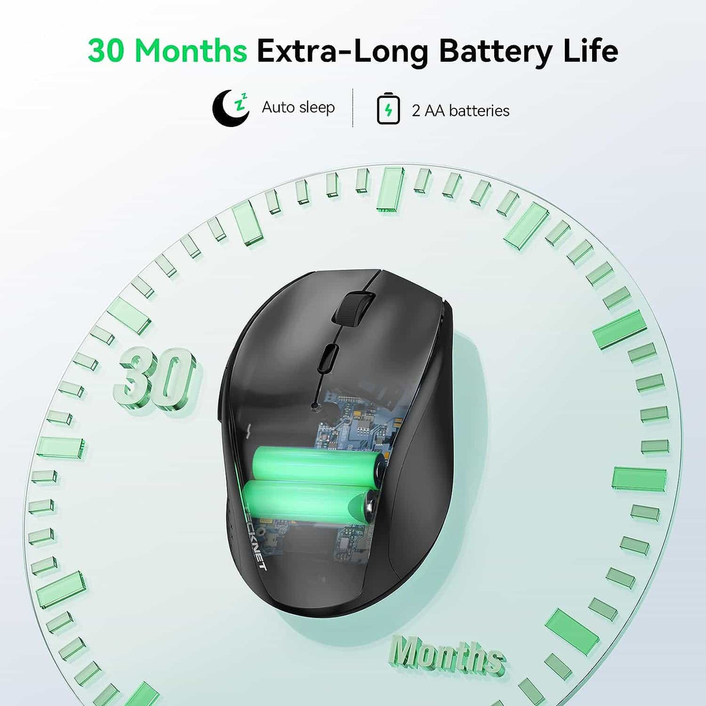 TECKNET Wireless Mouse, 2.4G USB Computer Mouse with 6-Level Adjustable ...