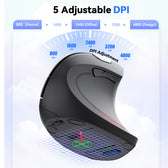 TECKNET Ergonomic Mouse, 2.4G Wireless Silent Mouse with 4800 DPI