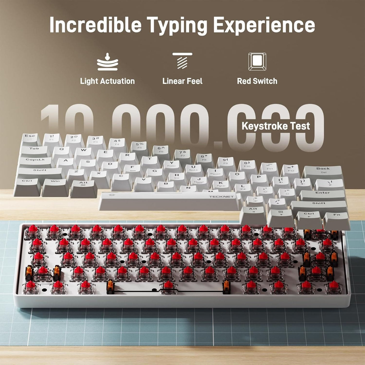 TECKNET 60% Mechanical Gaming Keyboard, Ultra-Compact Wired RGB Backli