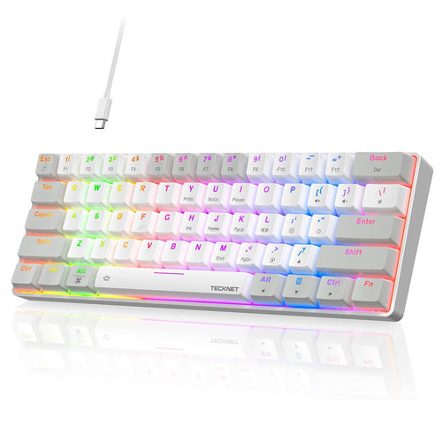 TECKNET 60% Mechanical Gaming Keyboard, Ultra-Compact Wired RGB Backli
