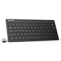 TECKNET 2.4G Wireless Keyboard, Ultra Slim Compact Computer Keyboard