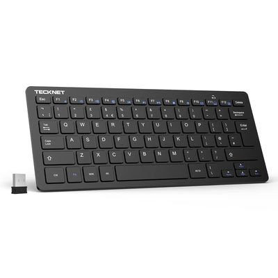 TECKNET 2.4G Wireless Keyboard, Ultra Slim Compact Computer Keyboard