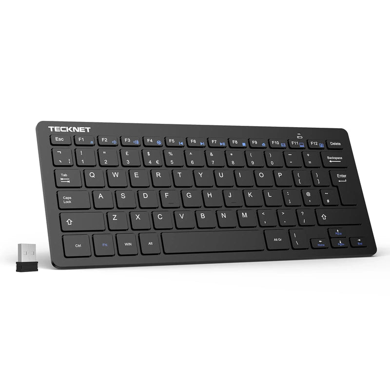 TECKNET 2.4G Wireless Keyboard, Ultra Slim Compact Computer Keyboard