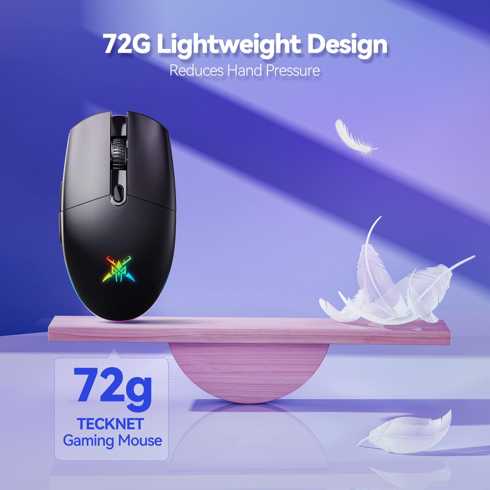 TECKNET Wireless Gaming Mouse with 8000 DPI & 6 Programmable Buttons