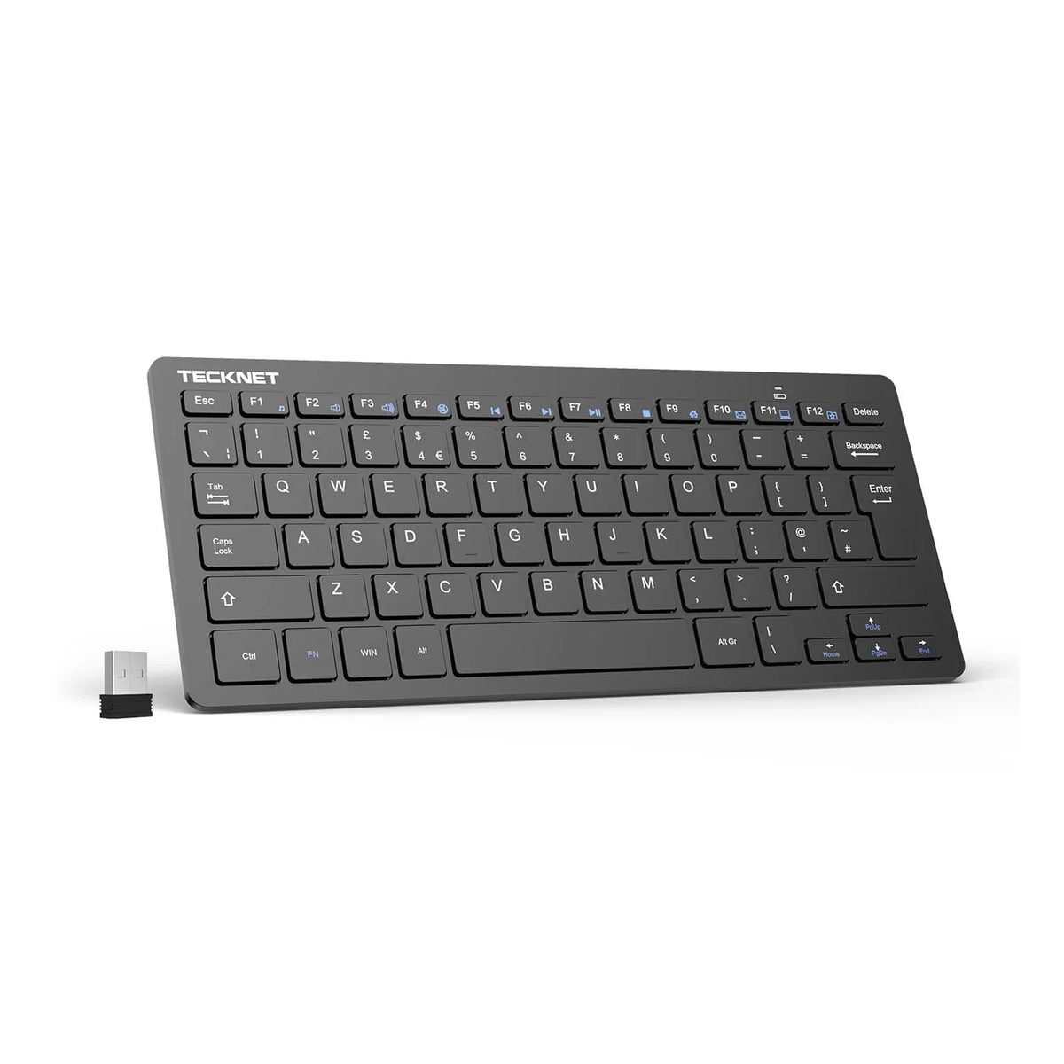 TECKNET 2.4G Wireless Keyboard, Ultra Slim Compact Computer Keyboard