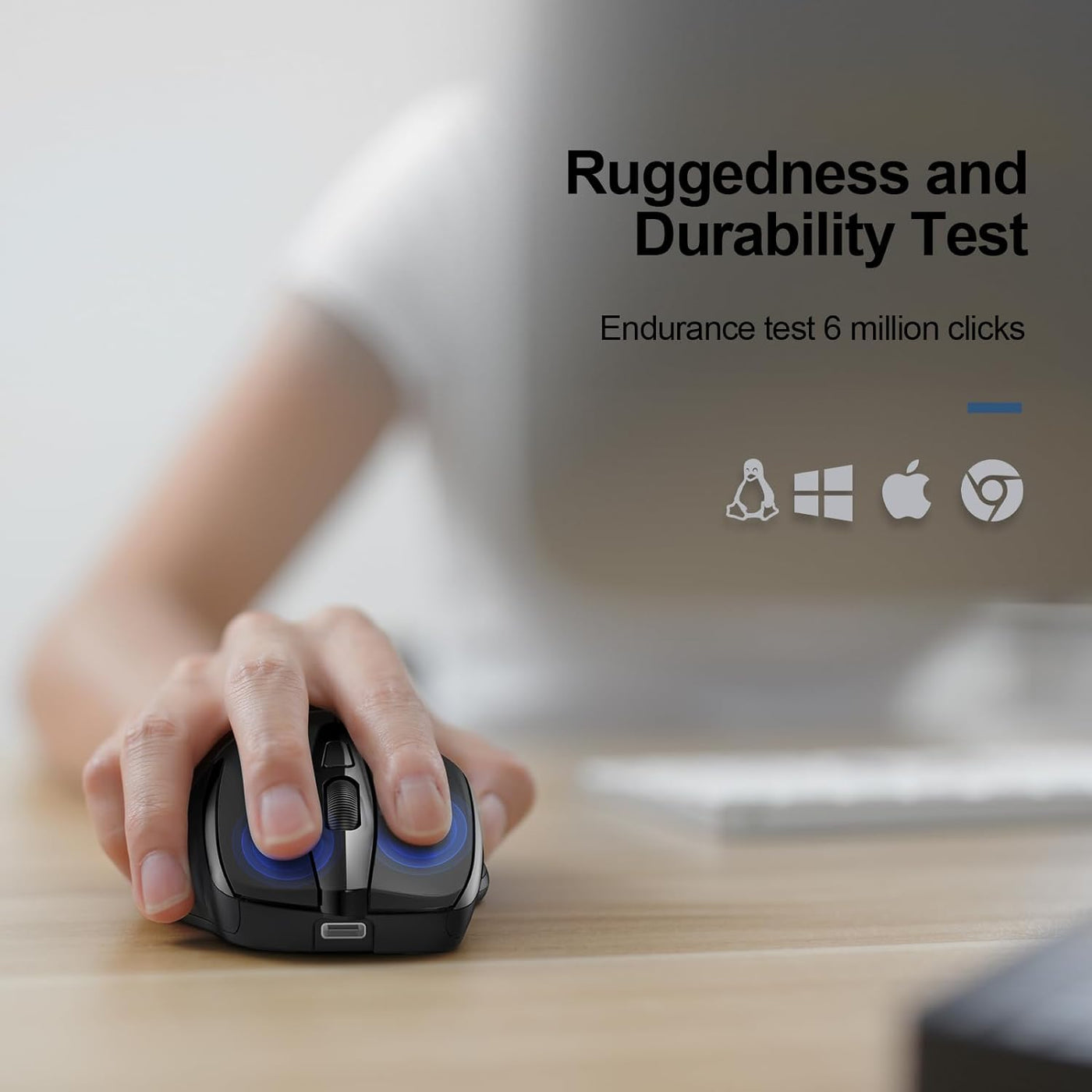 TECKNET Rechargeable Wireless Mouse, 2.4G Silent Mouse, 6 Adjustable 4