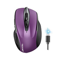 TECKNET Wireless Mouse Rechargeable 4800 DPI Silent Mouse 8 Buttons Bl