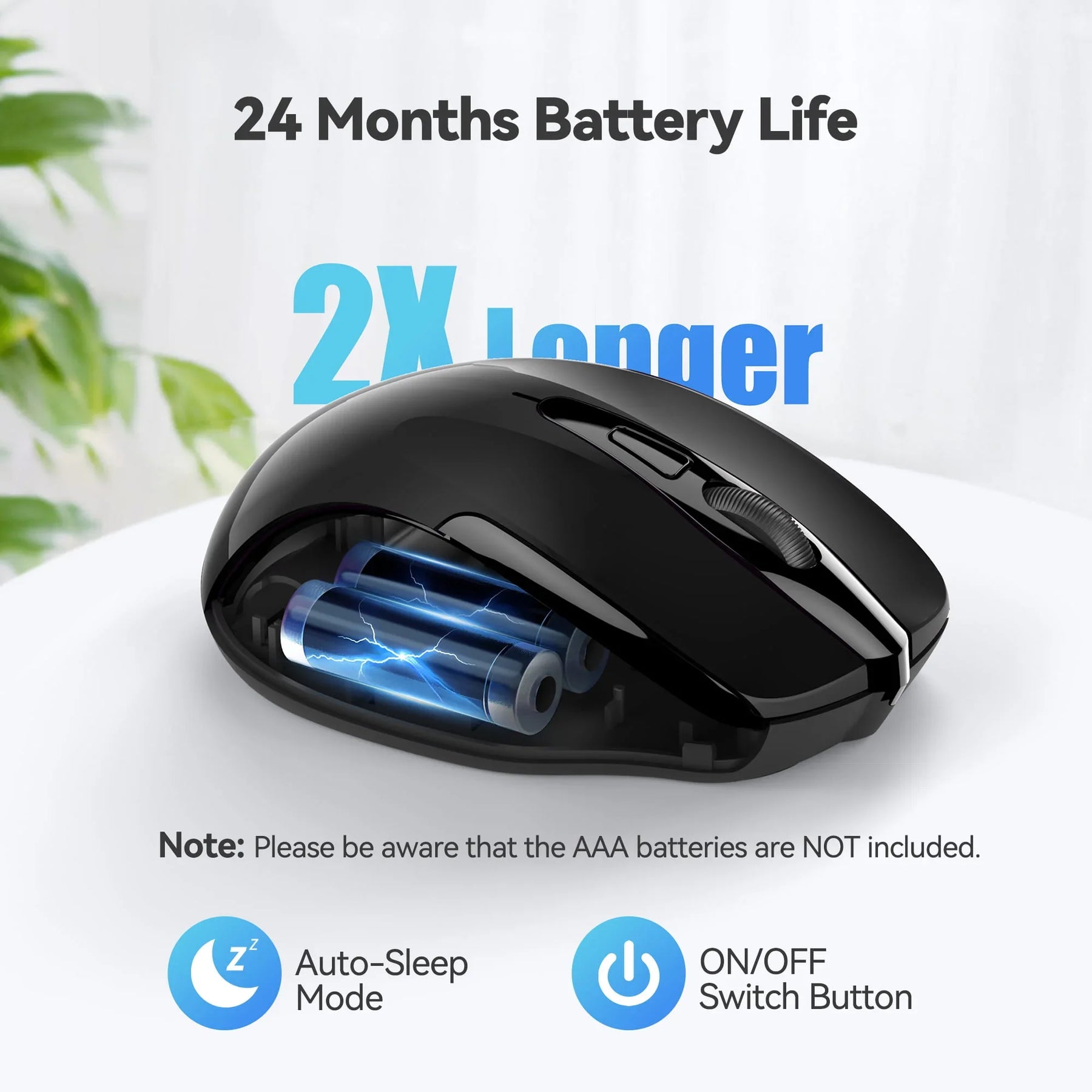 TECKNET Wireless Mouse, 2.4G Ergonomic Optical Mouse 2600 DPI, 5 ...