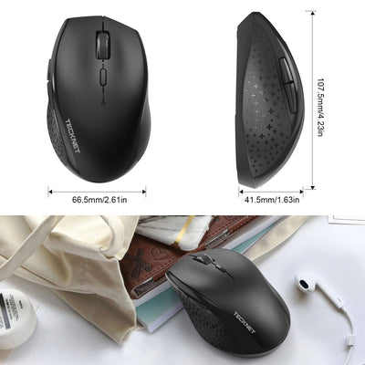 TECKNET Wireless Mouse, 2.4G USB Computer Mouse with 6-Level Adjustable ...